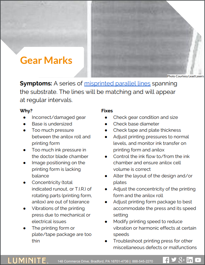 Flexo Printing Defects 101: Gear Marks